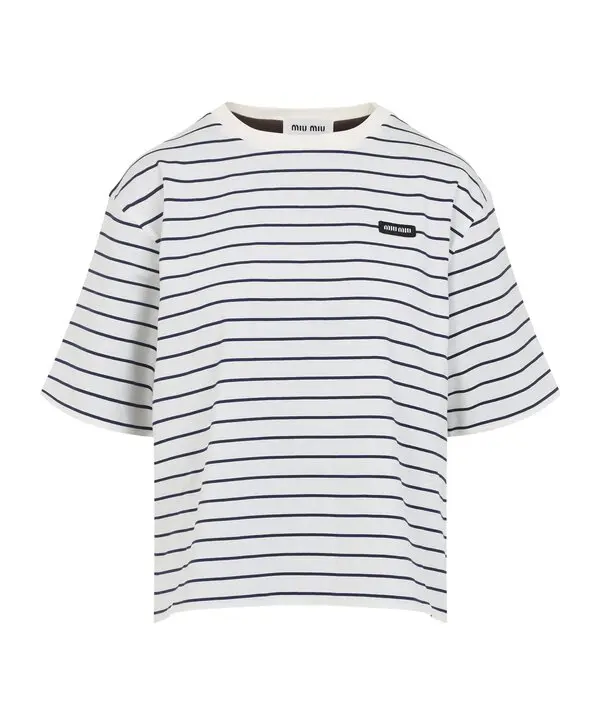 Miu Miu Striped Short-sleeved T-shirt