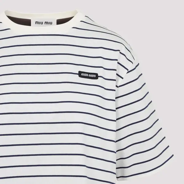 Miu Miu Striped Short-sleeved T-shirt