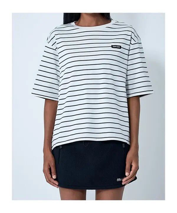 Miu Miu Striped Short-sleeved T-shirt
