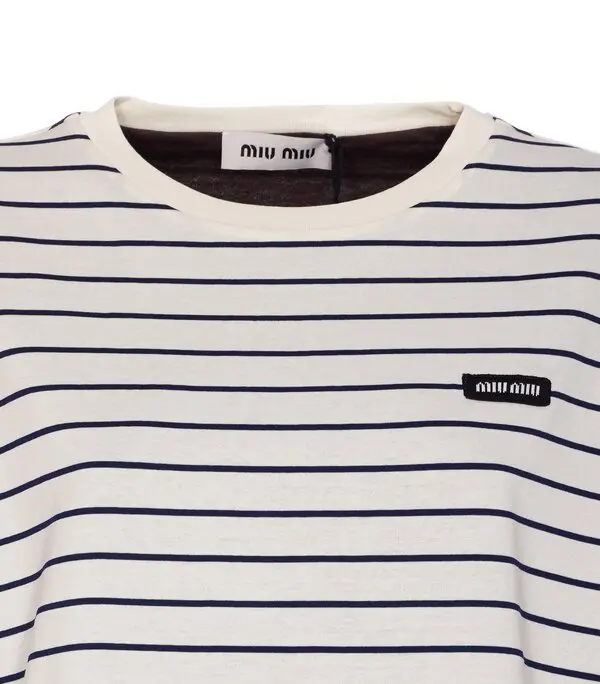 Miu Miu Striped Short-sleeved T-shirt