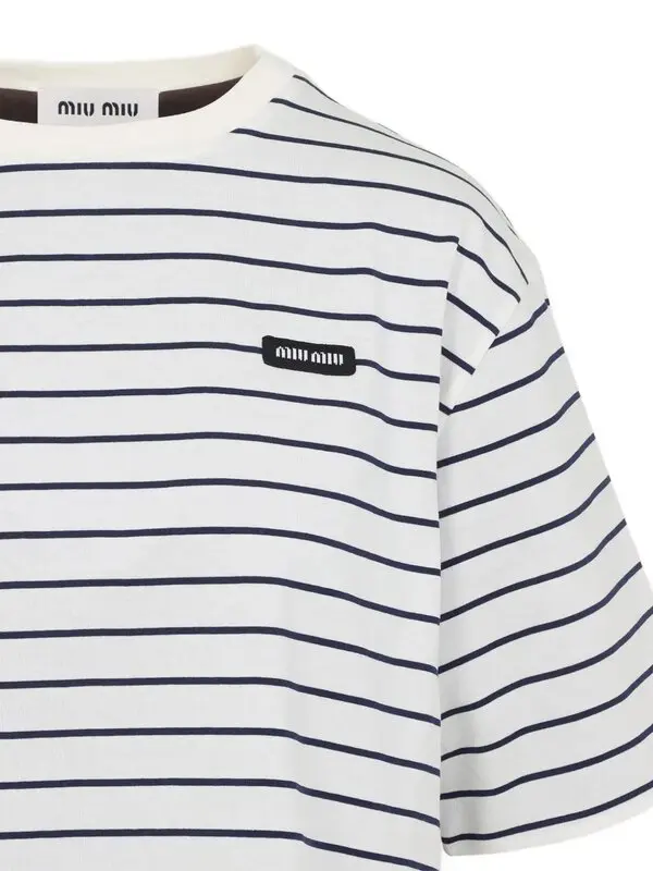 Miu Miu Striped Short-sleeved T-shirt