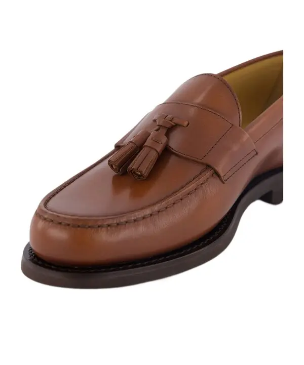 Brunello Cucinelli Leather Tassel Detail Loafers