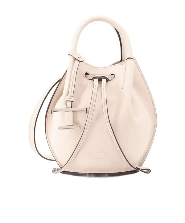 TOD'S Buz Drawstring Mini Bucket Bag - White
