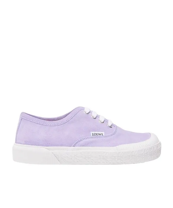 Loewe Terra Vulca Suede Lace-up Sneakers - Lavender