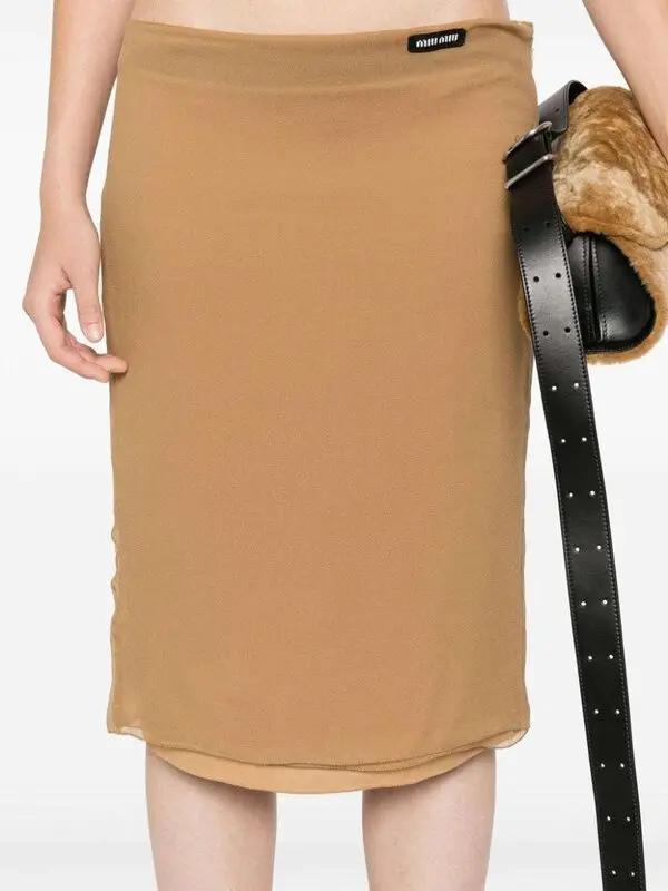 Miu Miu Chiffon Skirt - Biscuit Color