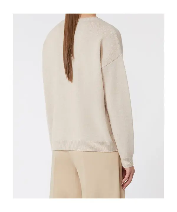 Max Mara Extra-large Wool And Cashmere Sweater With Sequined Monogram