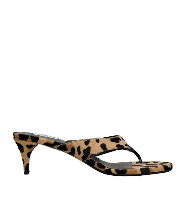 Alaïa Leopard Printed Infradito Thong Mules - Brown