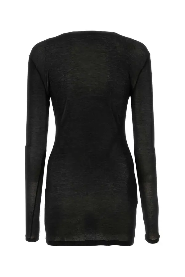 Miu Miu Logo Patch Long Sleeve Dress