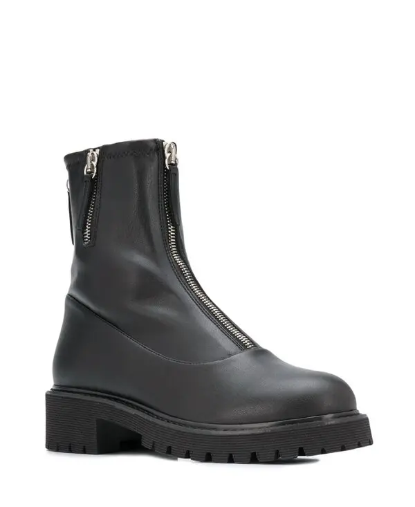 GIUSEPPE ZANOTTI Front Zip Ankle Boots - Black