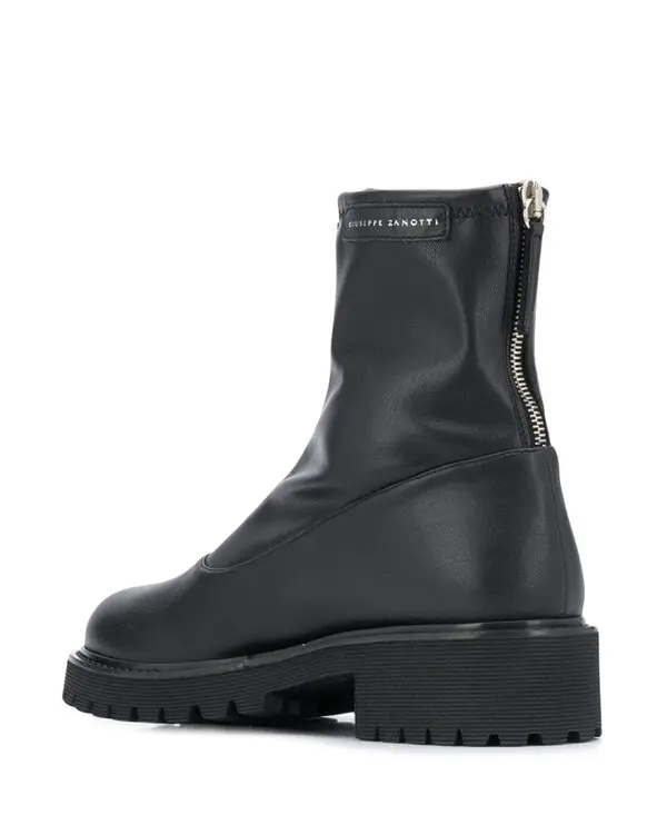 GIUSEPPE ZANOTTI Front Zip Ankle Boots - Black