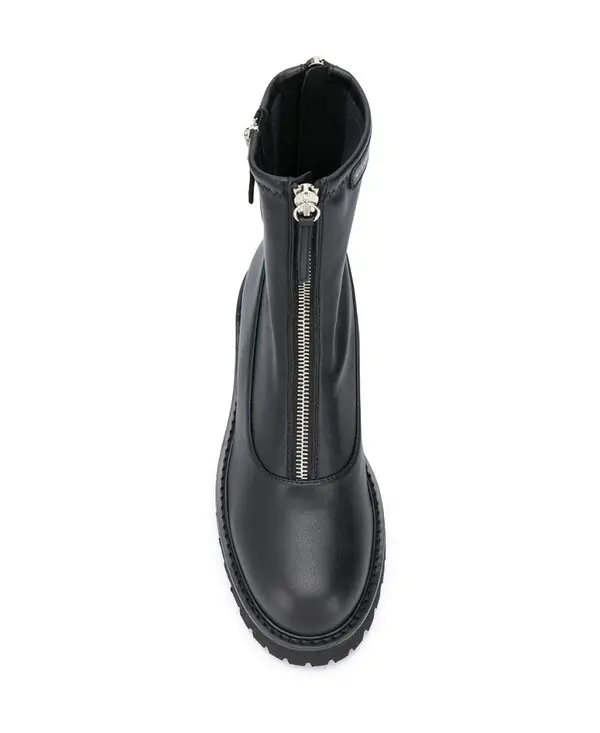 GIUSEPPE ZANOTTI Front Zip Ankle Boots - Black
