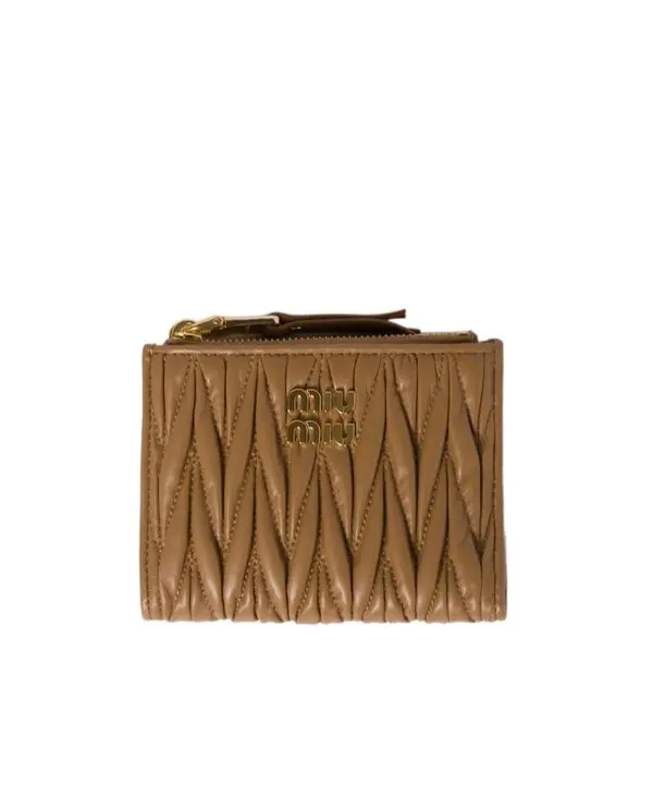 Miu Miu Logo Plaque Zipped Wallet
