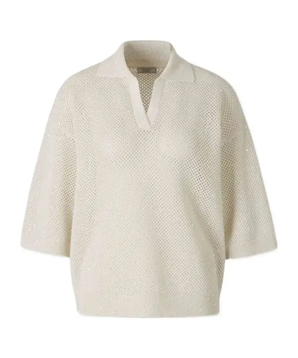 Peserico Short Sleeve Knitwear With Sequins