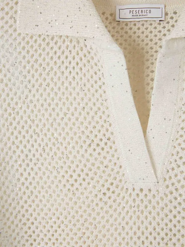 Peserico Short Sleeve Knitwear With Sequins