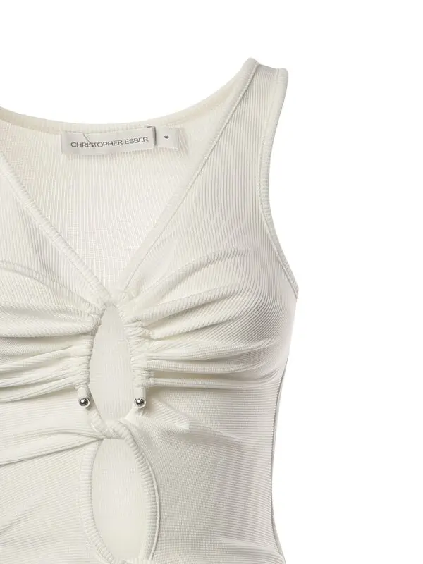 Christopher Esber Embellished Pendant Open Twist Tank Top