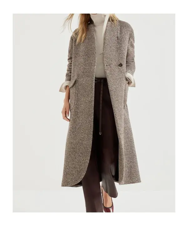 Brunello Cucinelli Long Sleeved Belted Coat