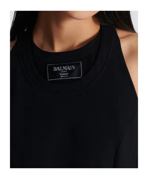 Balmain Flared Pleated Grain De Poudre Dress