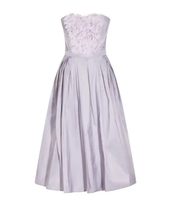Elisabetta Franchi Ottoman 3d Floral Embroideried Dress - White