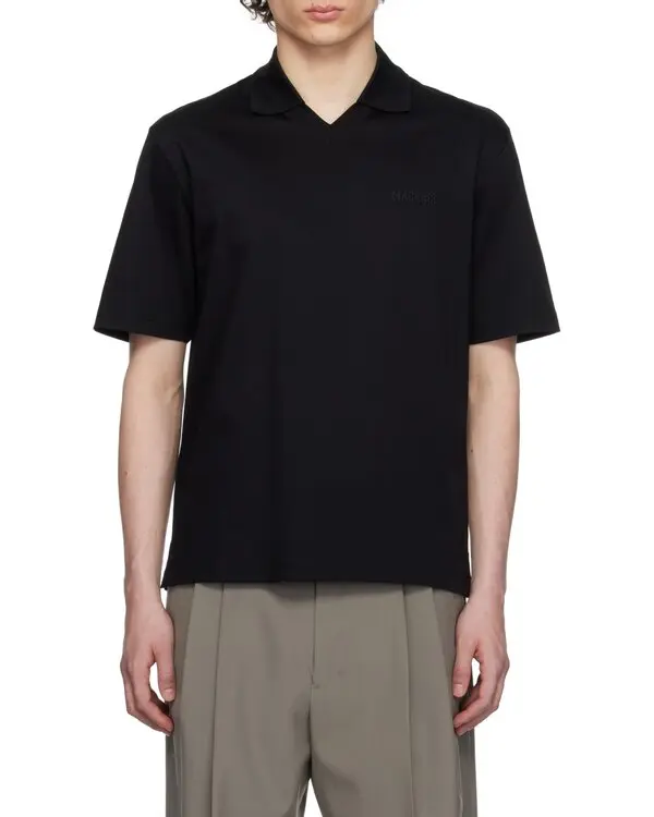 Mackage V-neck Short Sleeved Polo Shirt - Black