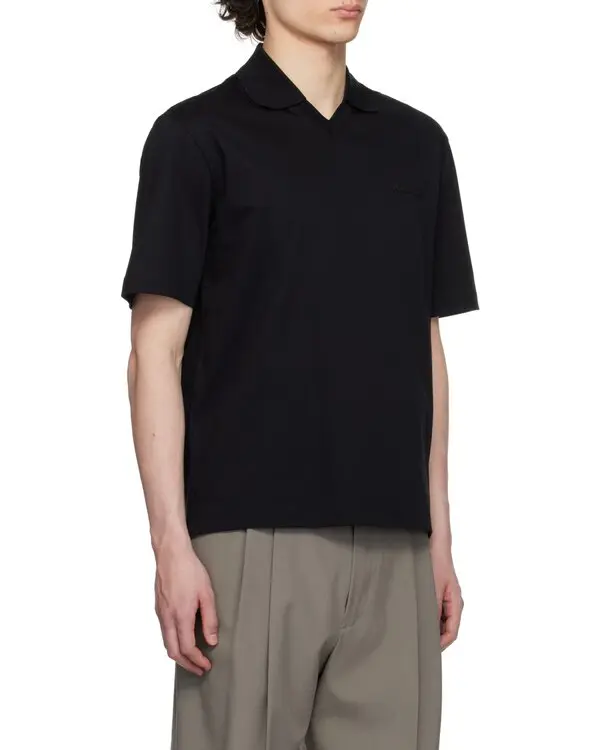 Mackage V-neck Short Sleeved Polo Shirt - Black