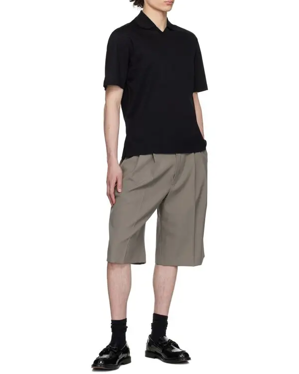 Mackage V-neck Short Sleeved Polo Shirt - Black
