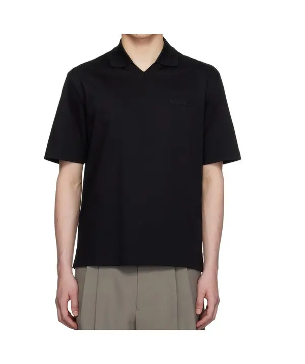 Mackage V-neck Short Sleeved Polo Shirt - Black
