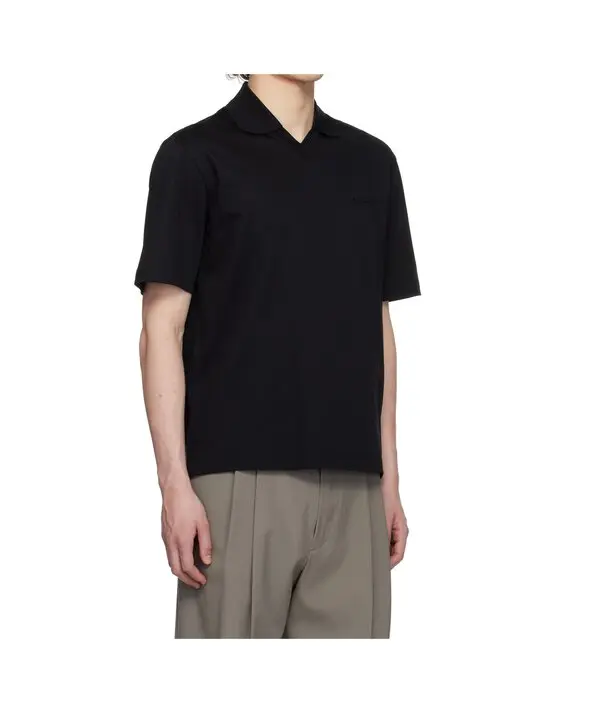 Mackage V-neck Short Sleeved Polo Shirt - Black