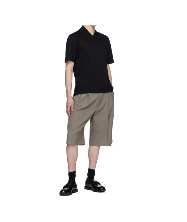 Mackage V-neck Short Sleeved Polo Shirt - Black