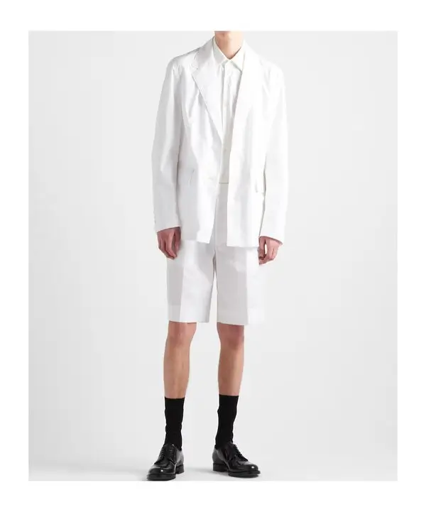 Prada Single-breasted Cotton Jacket - White