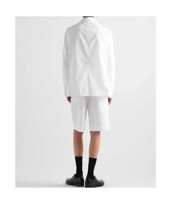 Prada Single-breasted Cotton Jacket - White