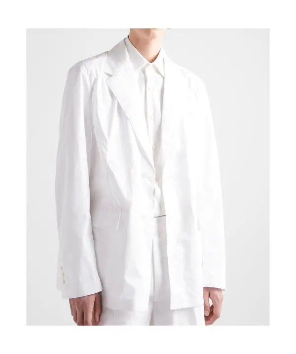Prada Single-breasted Cotton Jacket - White