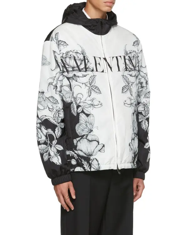 Valentino Garavani Dark Blooming Printed Windbreaker