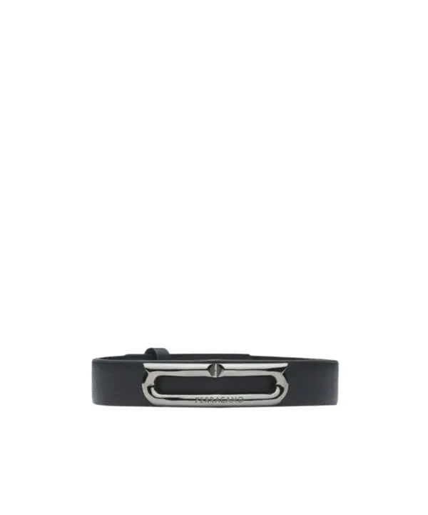 FERRAGAMO Gancini Ornament Bracelet - Black/ruthenium