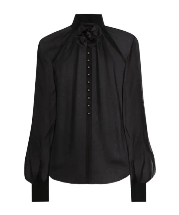 Dolce & Gabbana Chiffon Blouse With Floral Detail