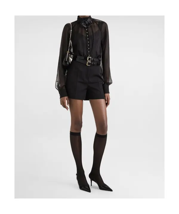 Dolce & Gabbana Chiffon Blouse With Floral Detail