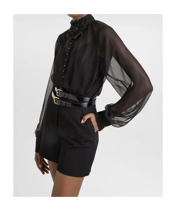 Dolce & Gabbana Chiffon Blouse With Floral Detail