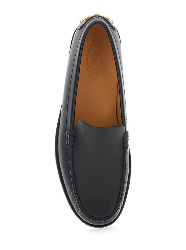 TOD'S Logo Embossed Gathered Loafers
