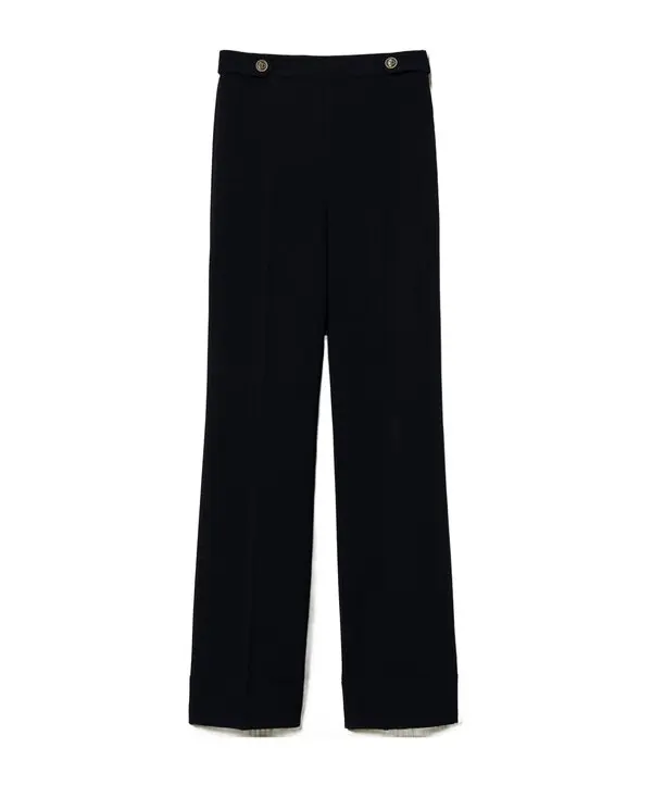 TWINSET Crêpe Cady High Waist Trousers - Classic Blue