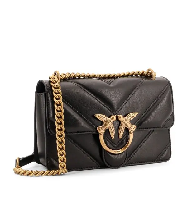 Pinko Love Birds Chained Shoulder Bag - Black