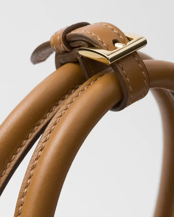Prada Open-top Belted Handbag - Camel