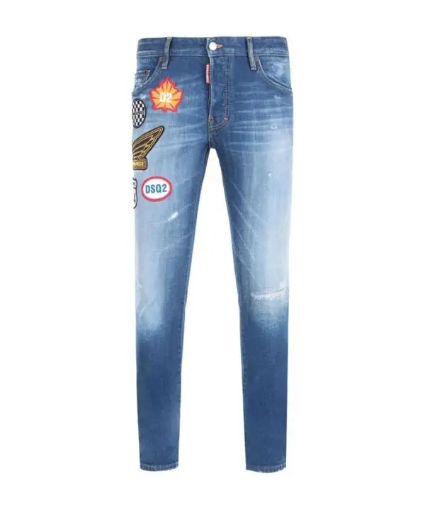 Dsquared2 Logo Label Jeans - Blue