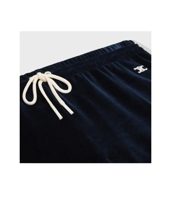 Celine Triomphe Velvet Jersey Mini Shorts