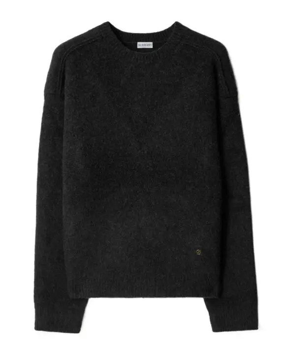 Burberry Logo Plaque Knitted Jumper - Raven