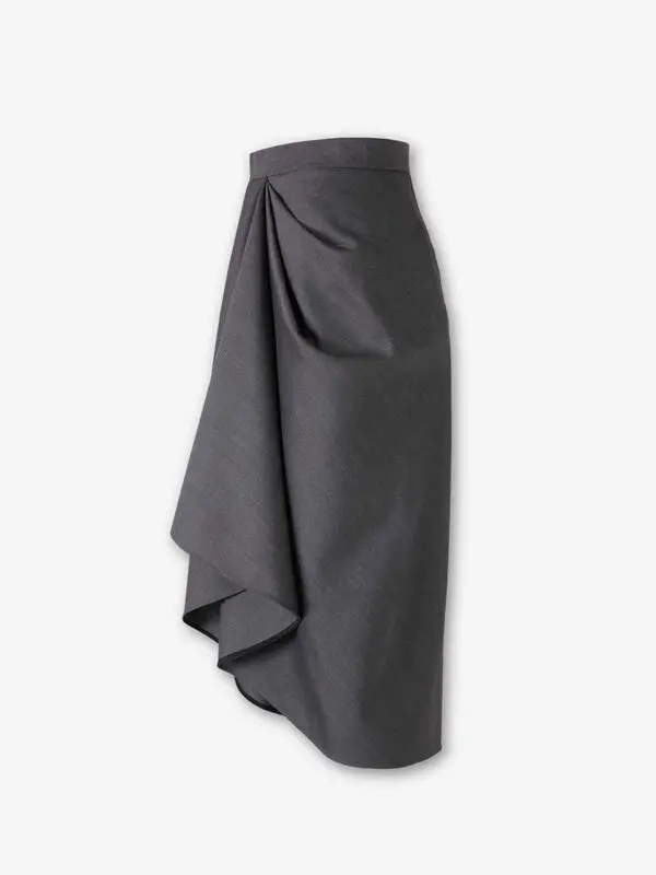Givenchy Pleated Midi Skirt - Grey