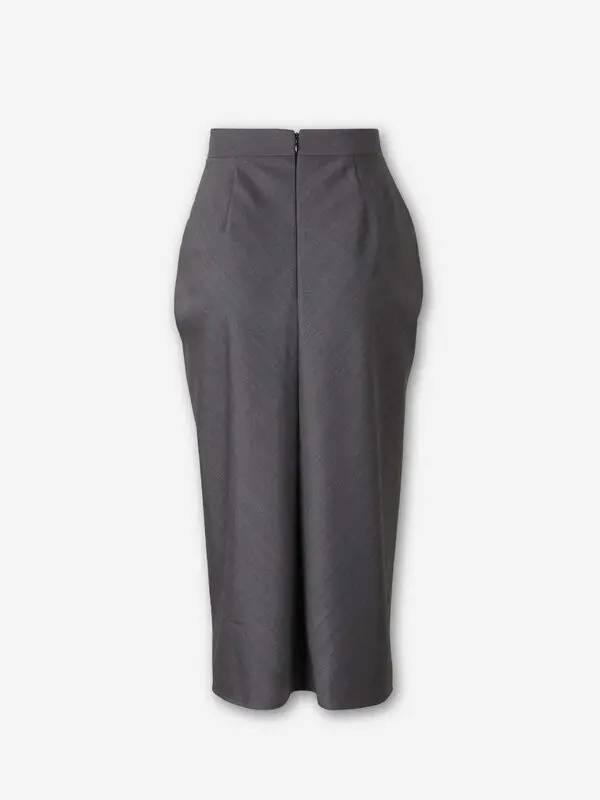 Givenchy Pleated Midi Skirt - Grey