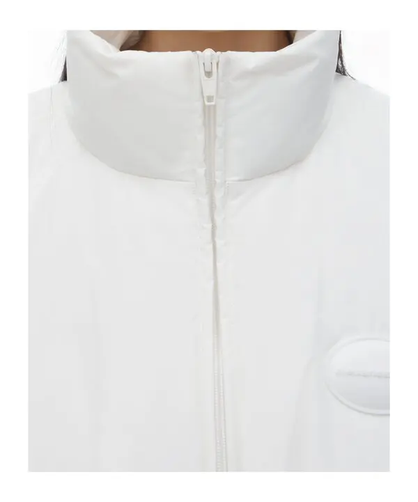 Alexander Wang Puffer Coat With Logo Trim And Drawstring Hem - White