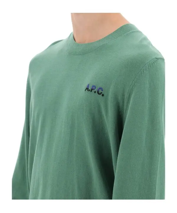 A.p.c. Logo Embroidered Crew Neck Jumper