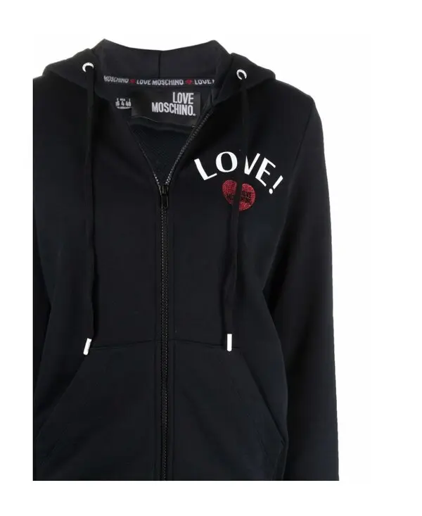 Moschino Print Zipped Hoodie