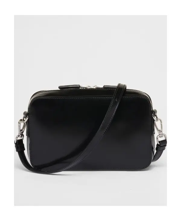 Prada Brique Brushed Leather Bag - Black