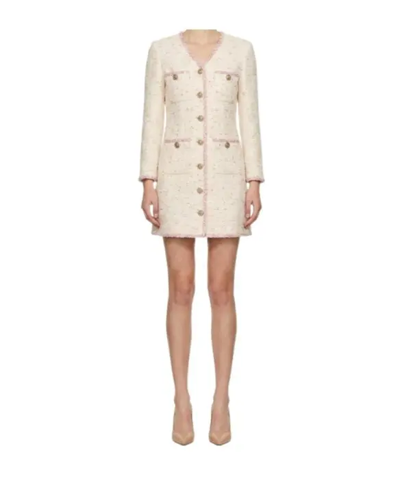 Marissa Chiara V-neck Button-up Lace Dress